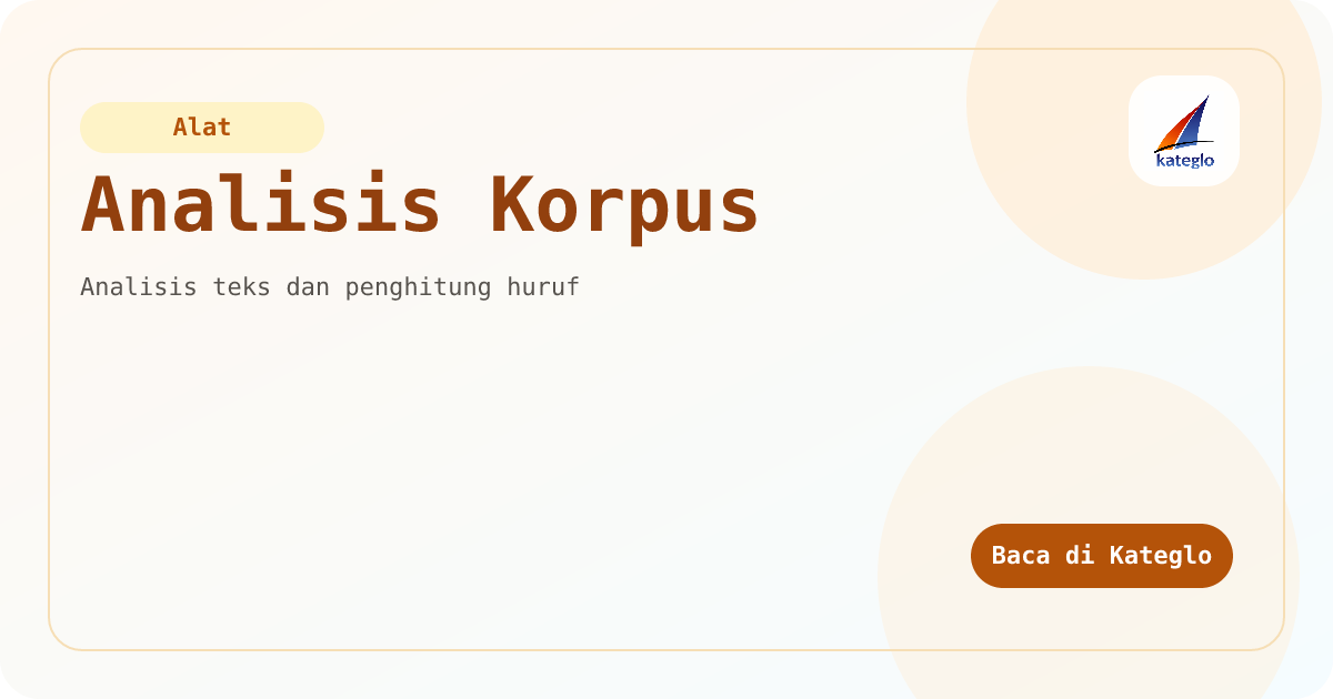 Analisis Korpus — Kateglo