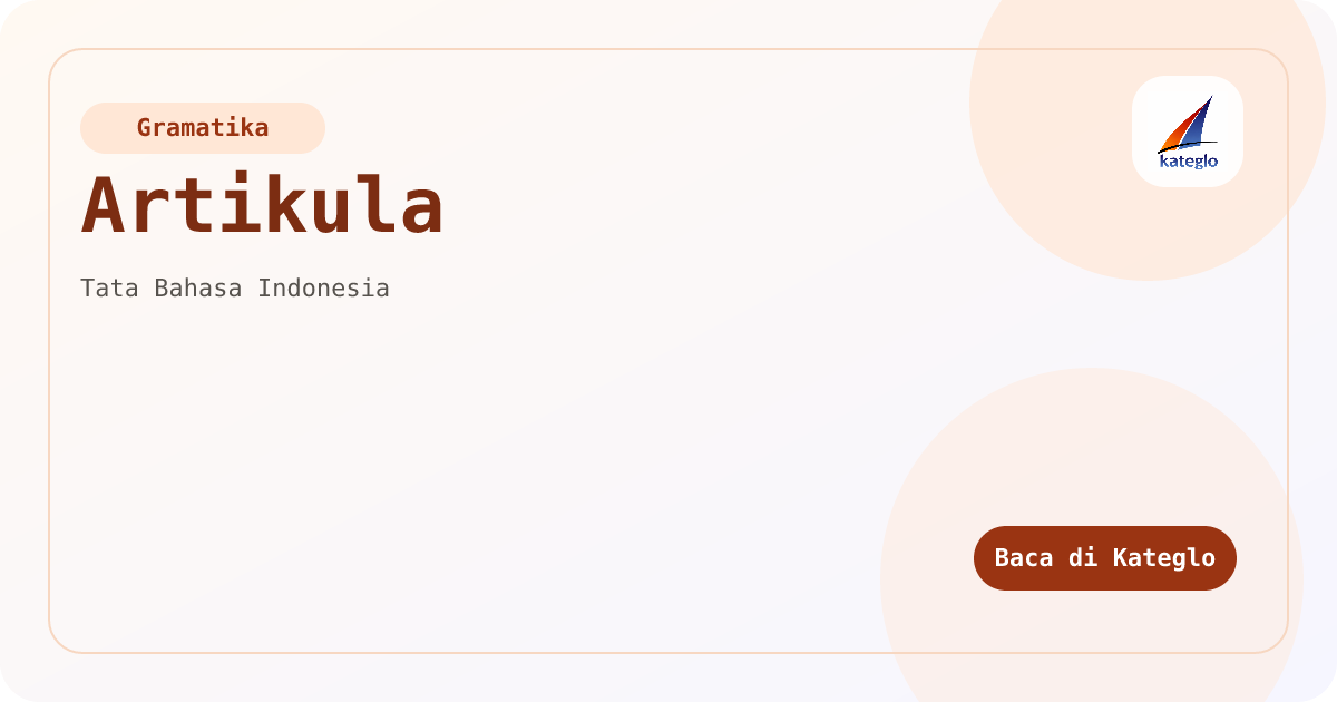 Artikula — Kateglo